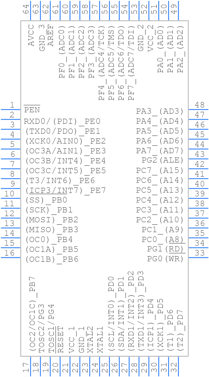 ATMEGA64-16AU Datasheet(PDF) & Specifications - ATMEL - FindIC